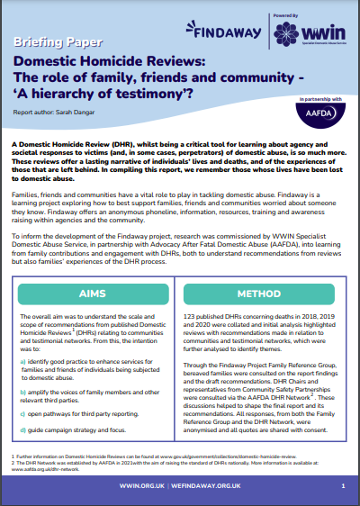 Domestic Homicide Reviews: The role of family, friends and community ...
