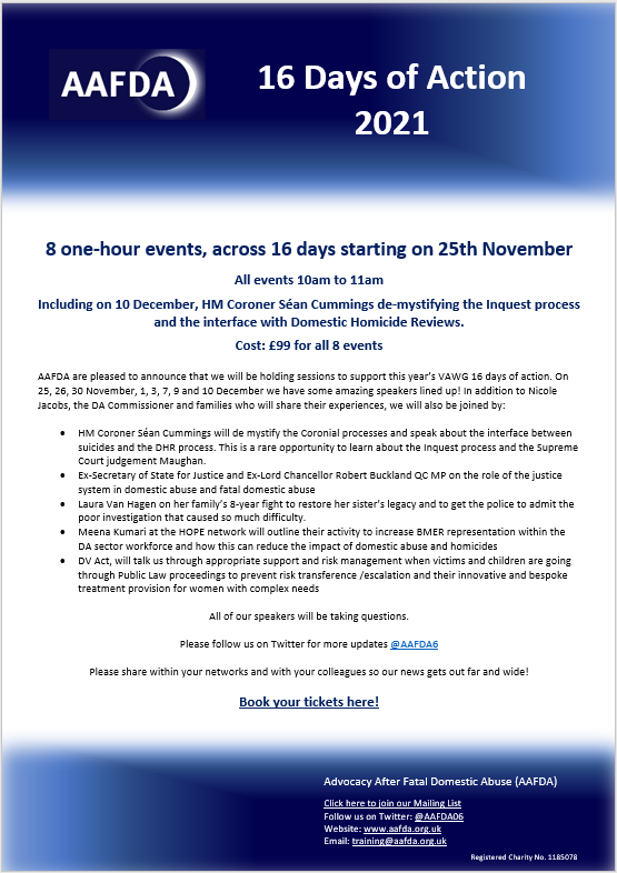 16 Days of Action 2021 - AAFDA